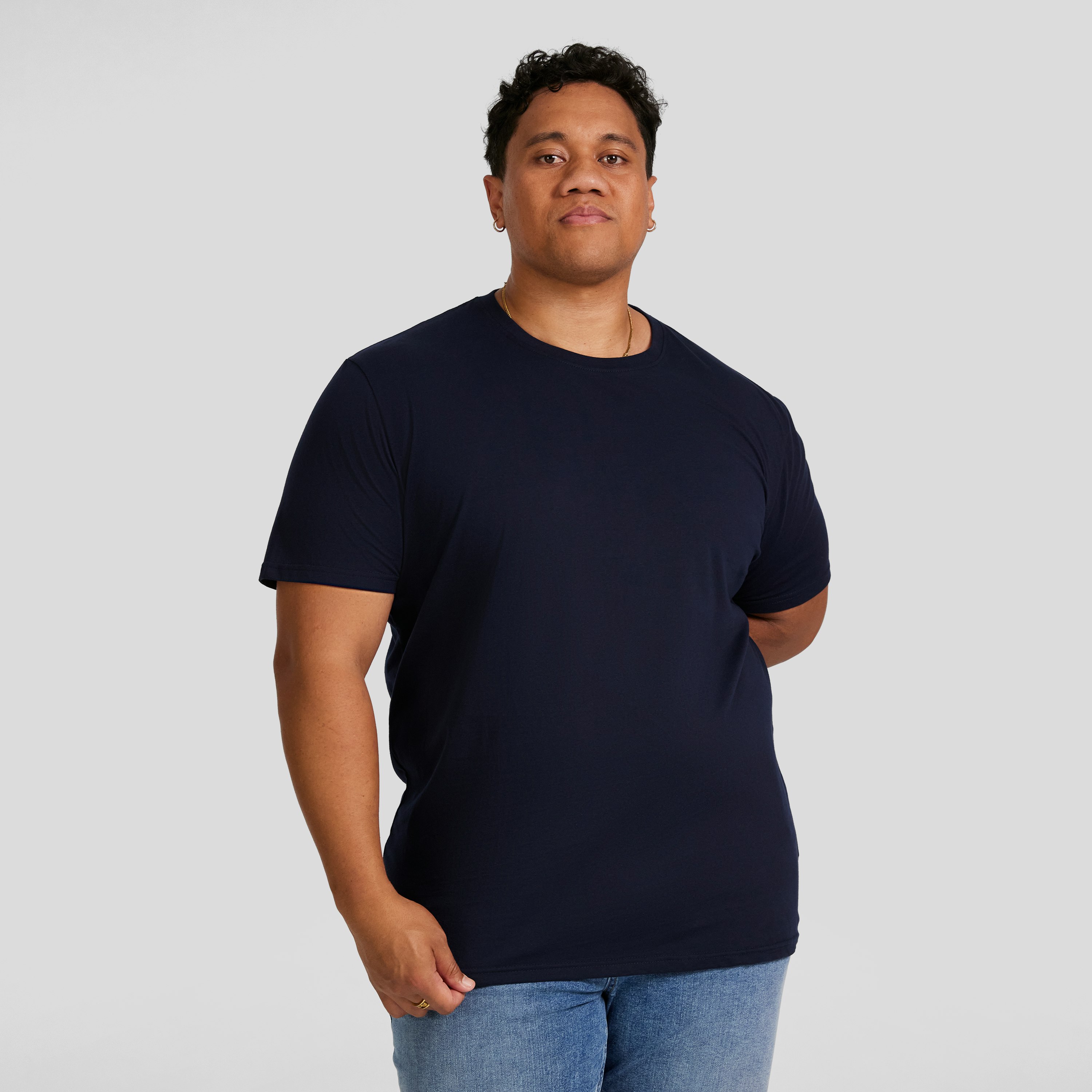 Navy Essential Crew Neck Tee | Men's Tops | Johnny Bigg NZ