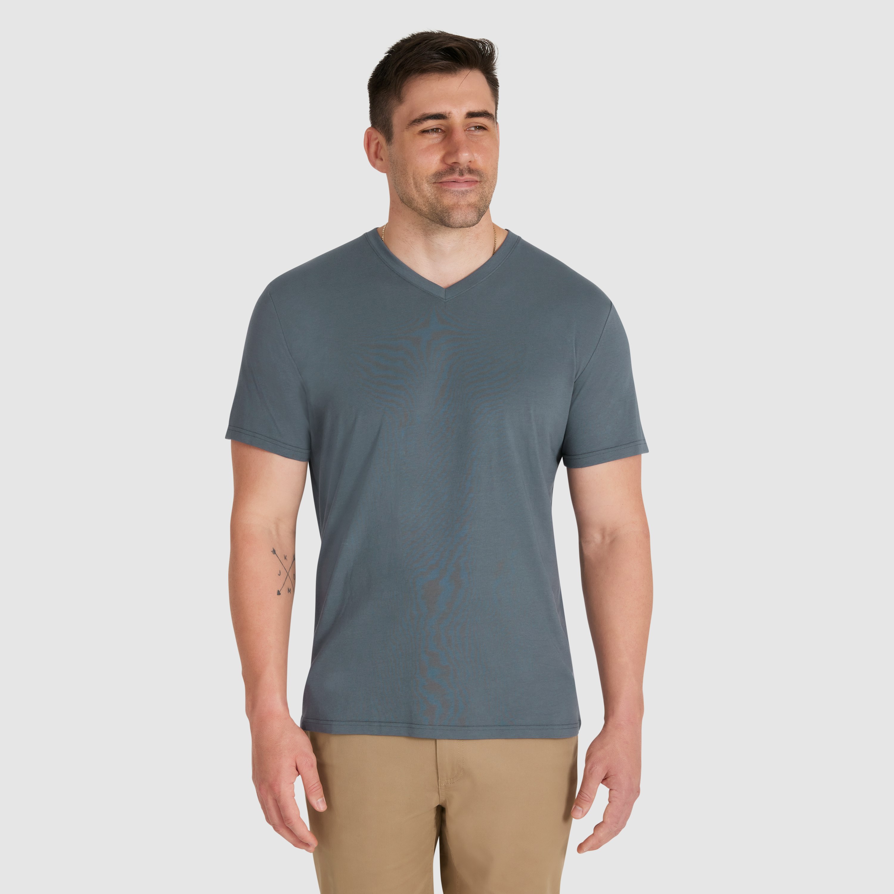 Steel Blue Essential V Neck Tee | Men's Tops | Johnny Bigg AU
