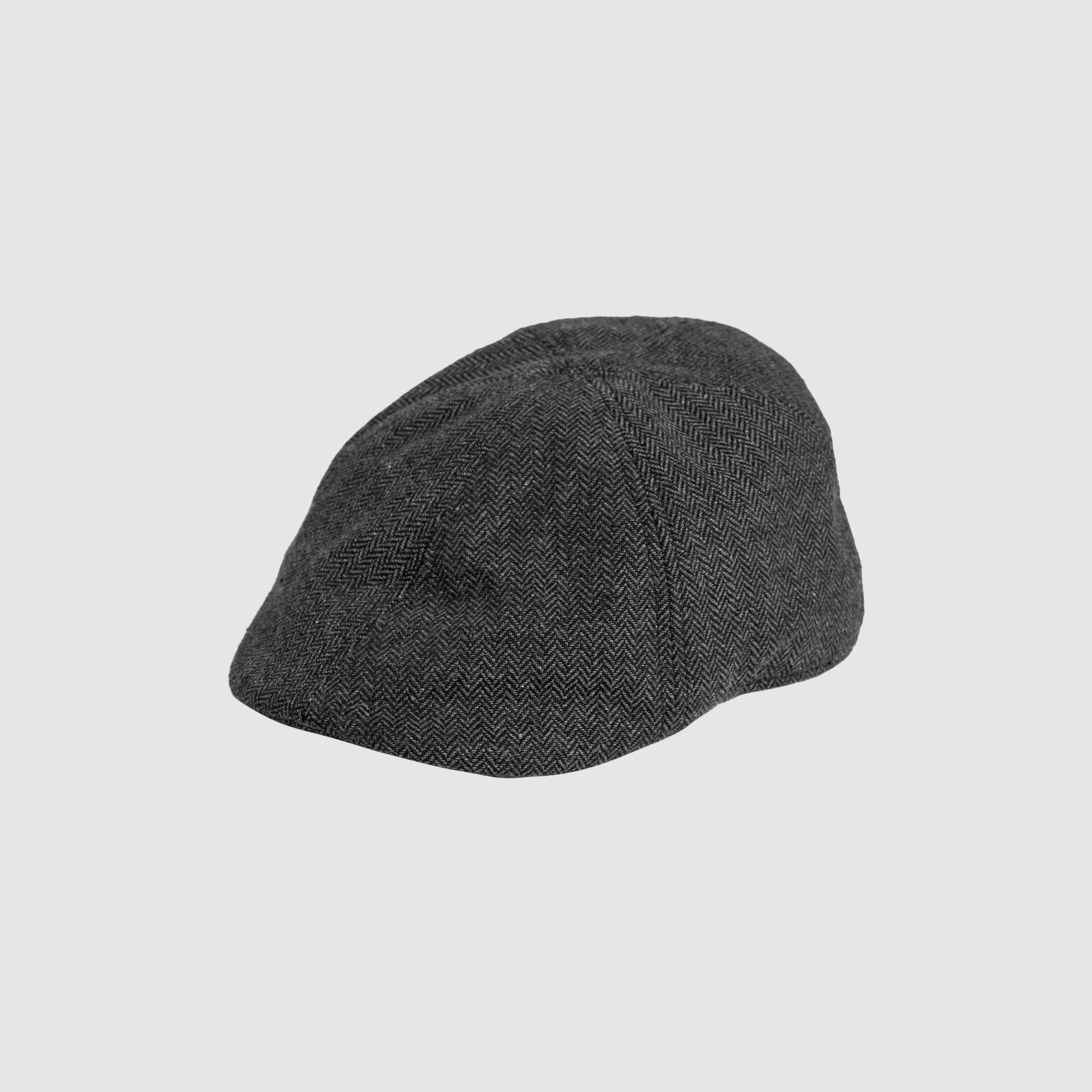 Charcoal Herringbone Flat Cap | Men's Accessories | Johnny Bigg AU