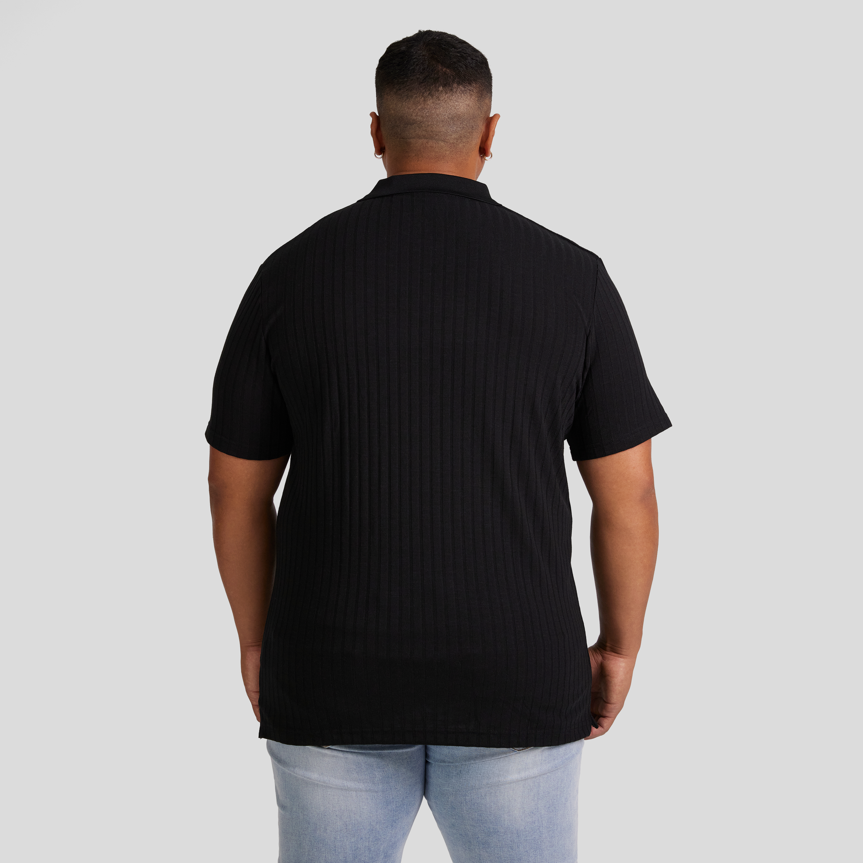 Black Page Rib Polo | Men's Tops | Johnny Bigg AU