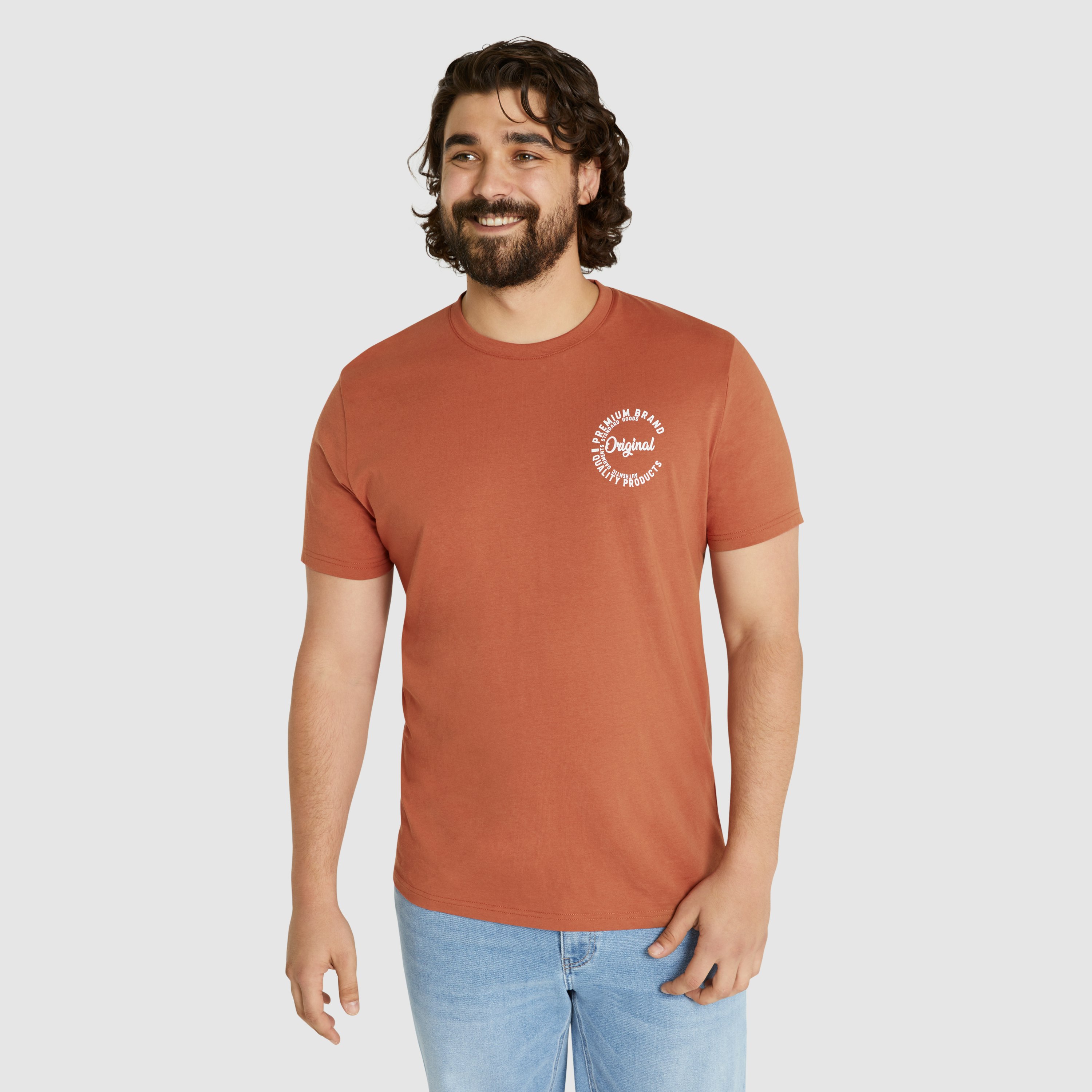 Tangerine Original Crew Neck Tee | Men's Tops | Johnny Bigg AU