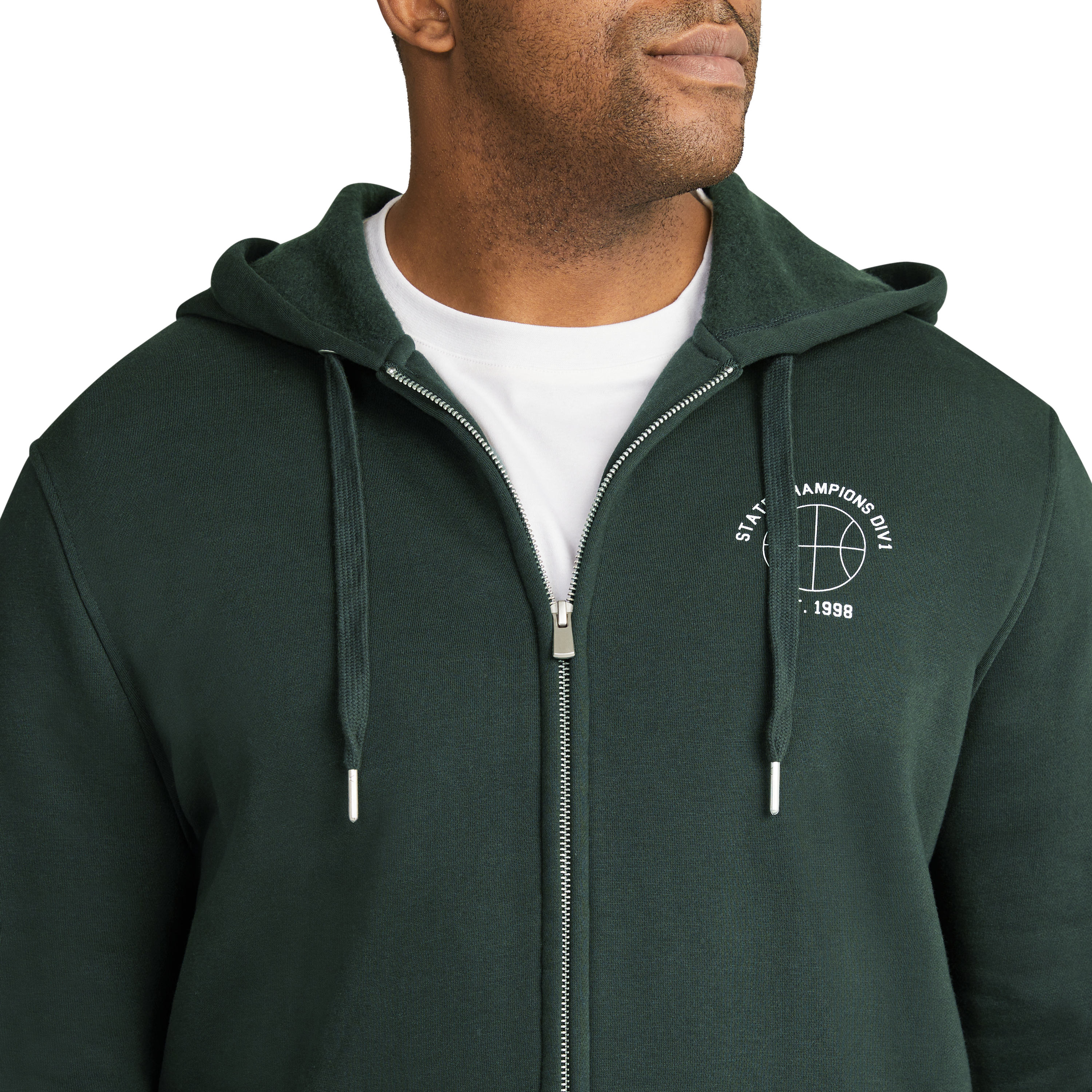 Dark Green Print Zip Thru Hoodie | Men's Tops | Johnny Bigg NZ