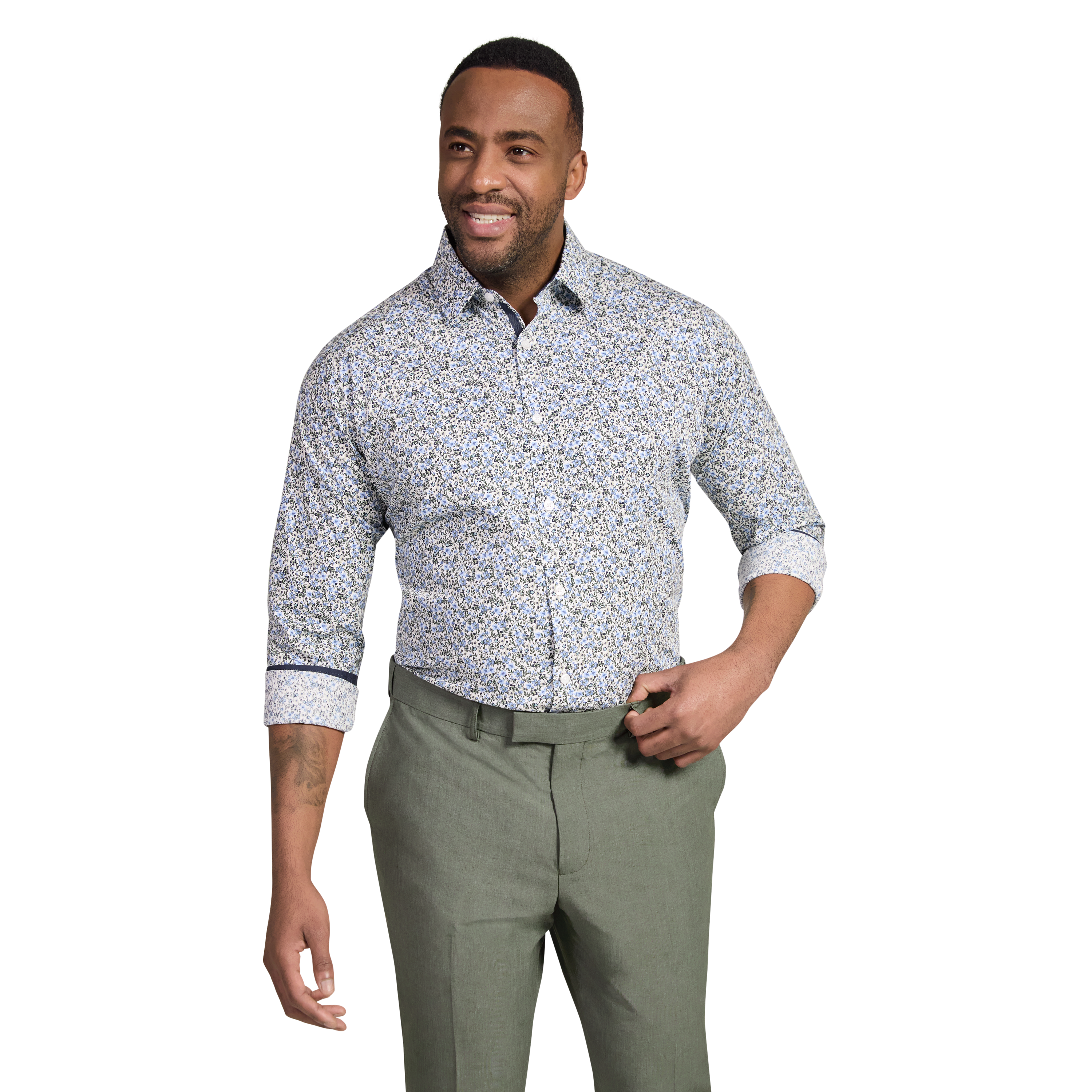 Fern Seville Floral Stretch Shirt | Men's Tops | Johnny Bigg AU