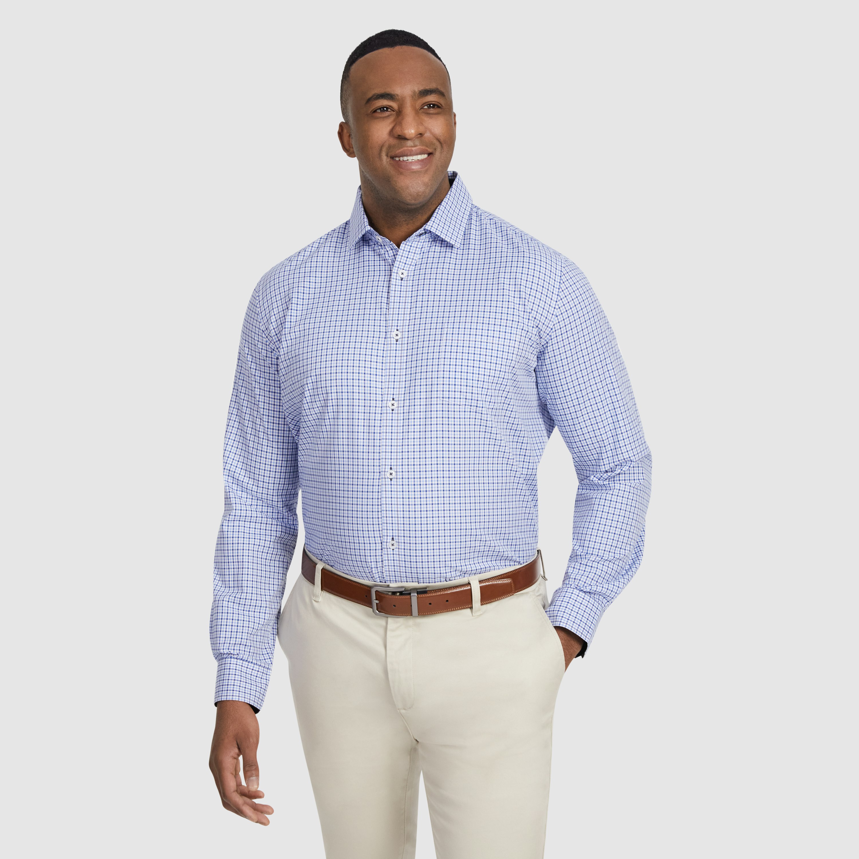 Blue Marlon Check Shirt | Men's Tops | Johnny Bigg AU