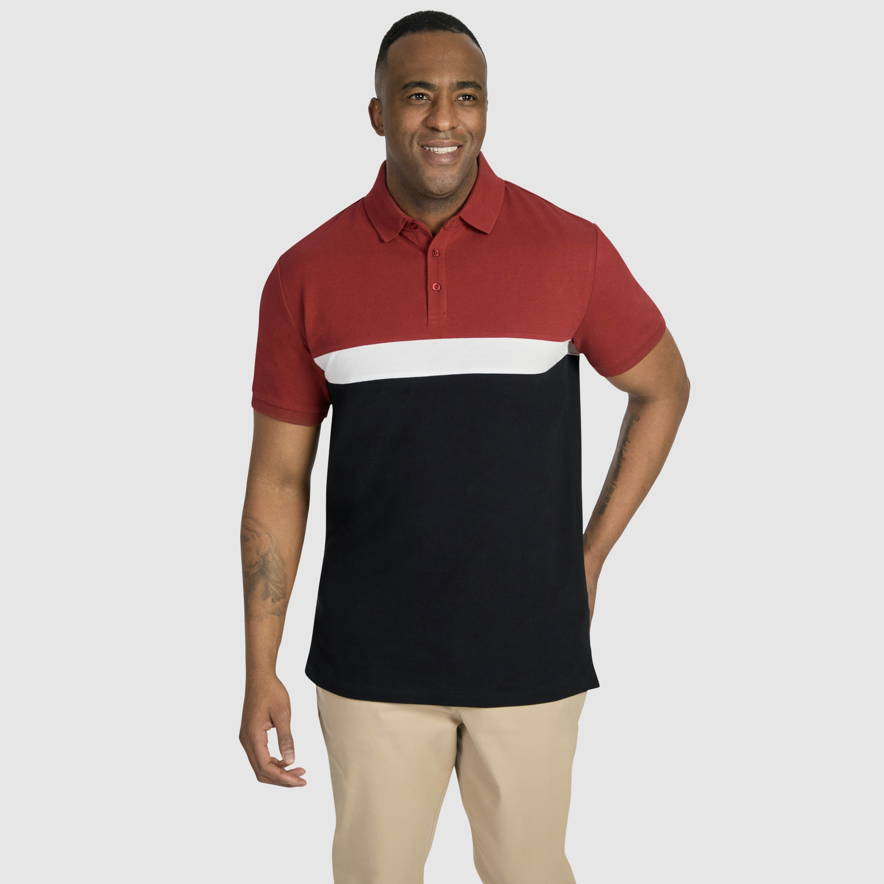 Sunset Red Jenson Splice Polo | Men's Tops | Johnny Bigg AU