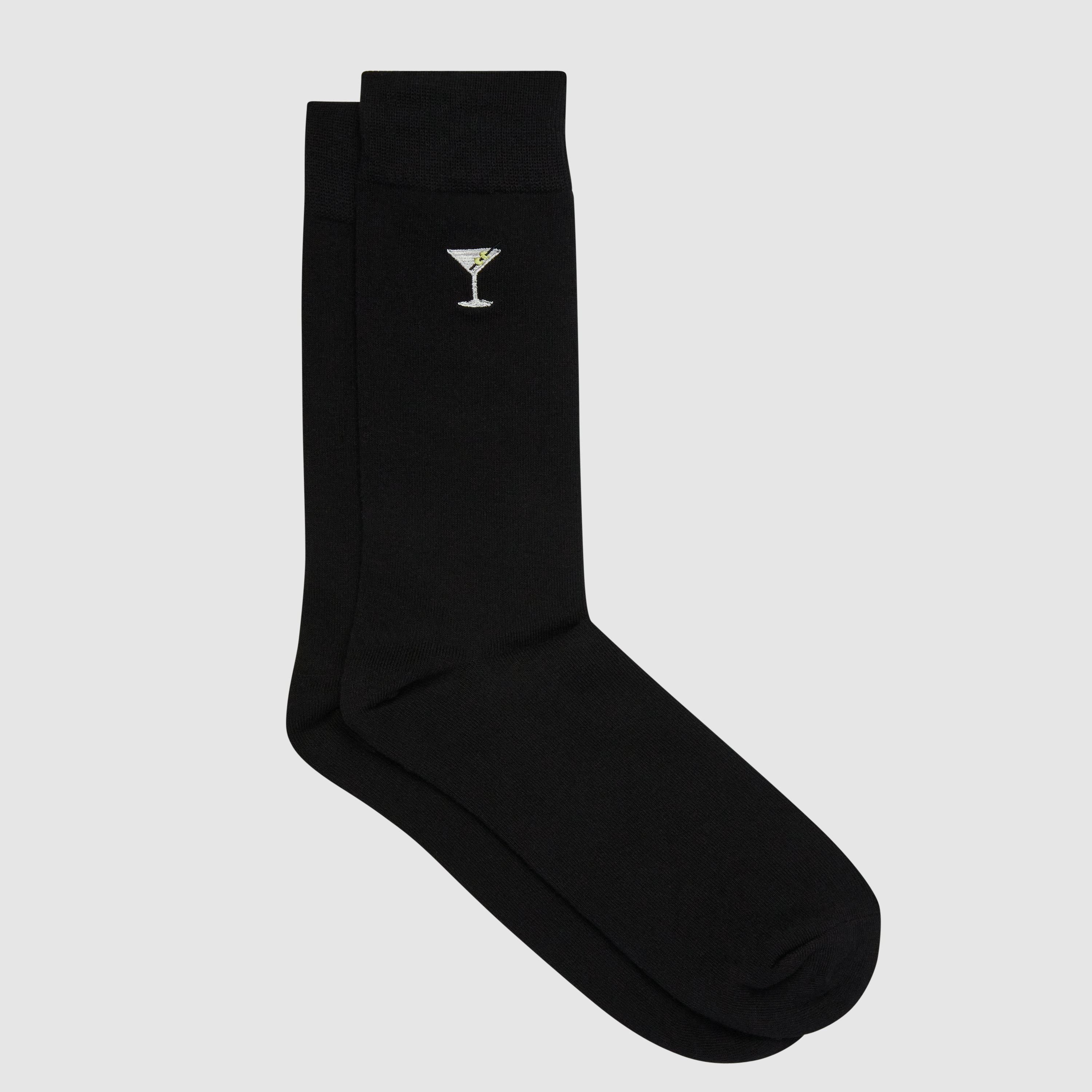 Black Martini Fancy Sock | Men's Accessories | Johnny Bigg AU