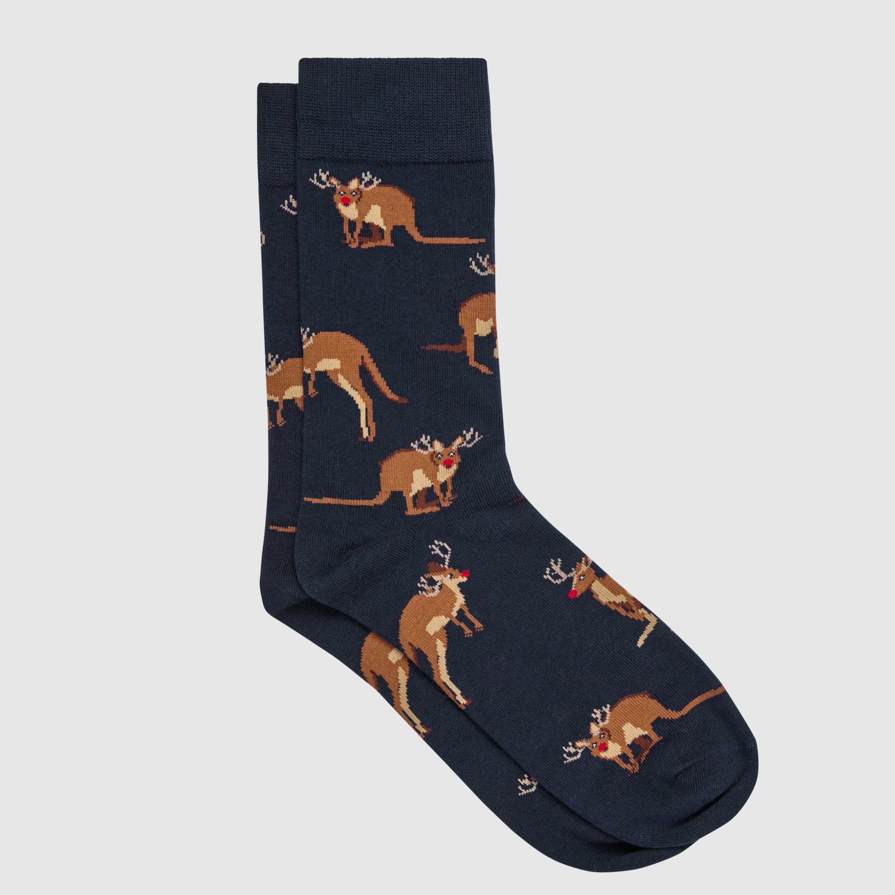 Navy Roo Dolph Fancy Sock | Men's Accessories | Johnny Bigg AU