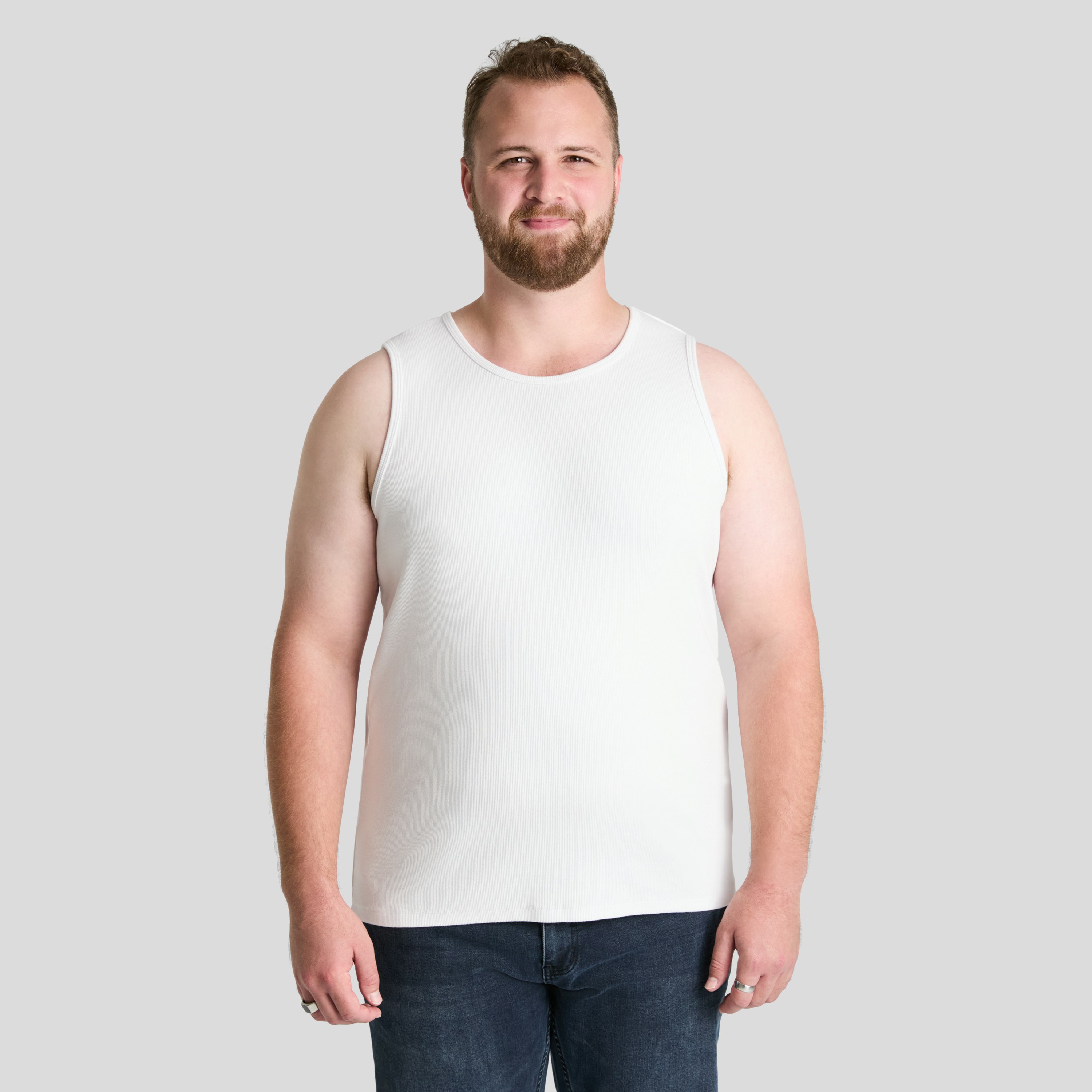 White Essential Rib Singlet | Men's Tops | Johnny Bigg NZ