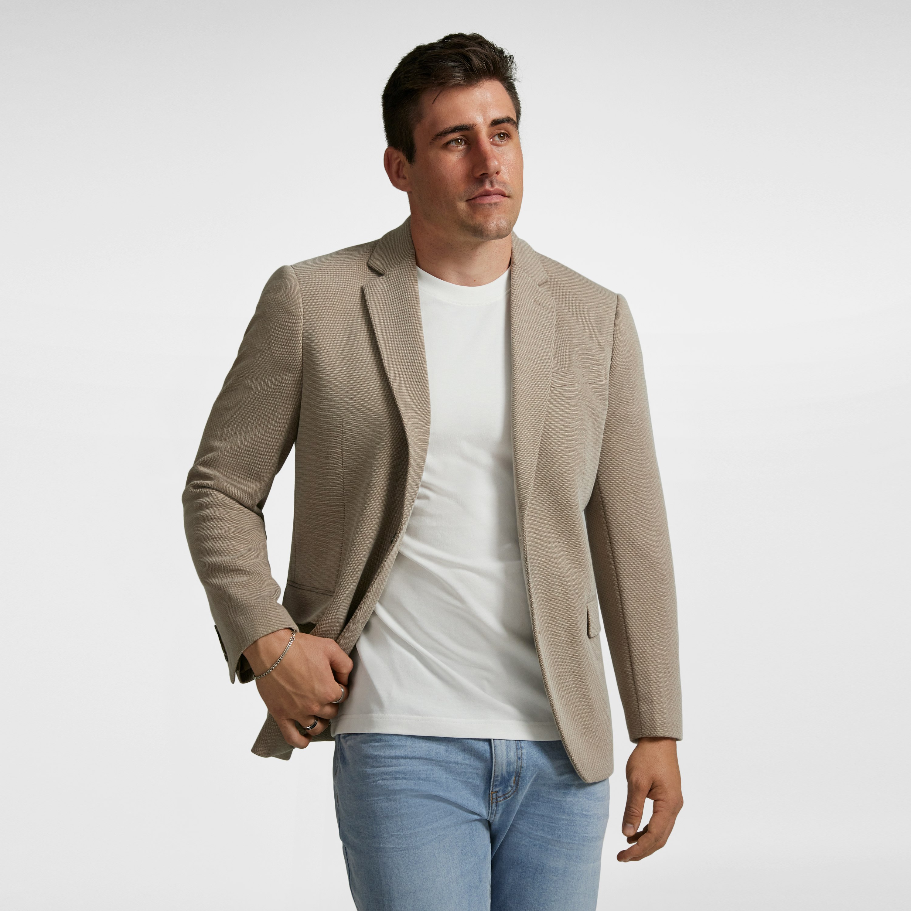 Pebble Hardy Knit Stretch Blazer | Men's Tops | Johnny Bigg AU