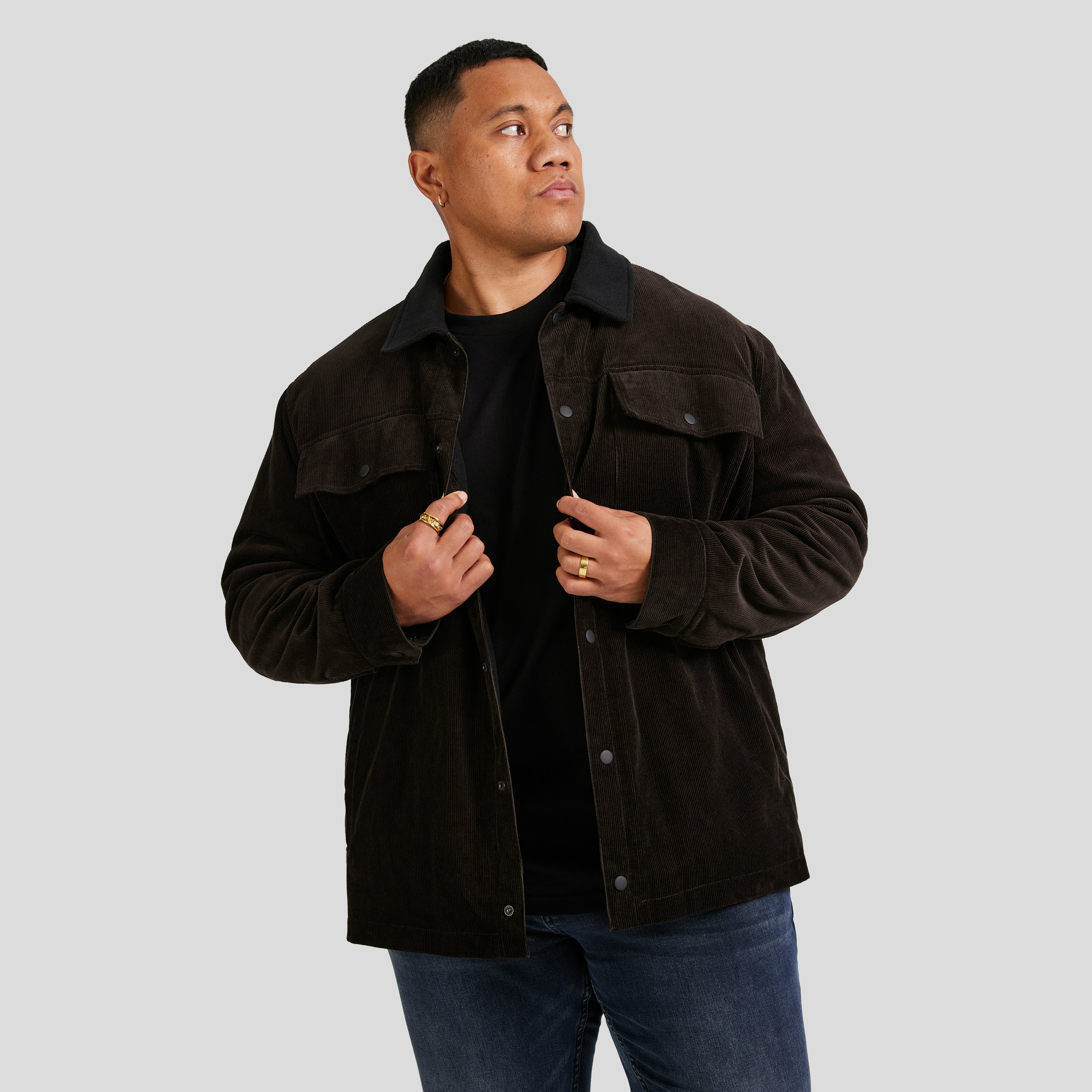 Chocolate Finn Cord Shacket | Men's Tops | Johnny Bigg NZ