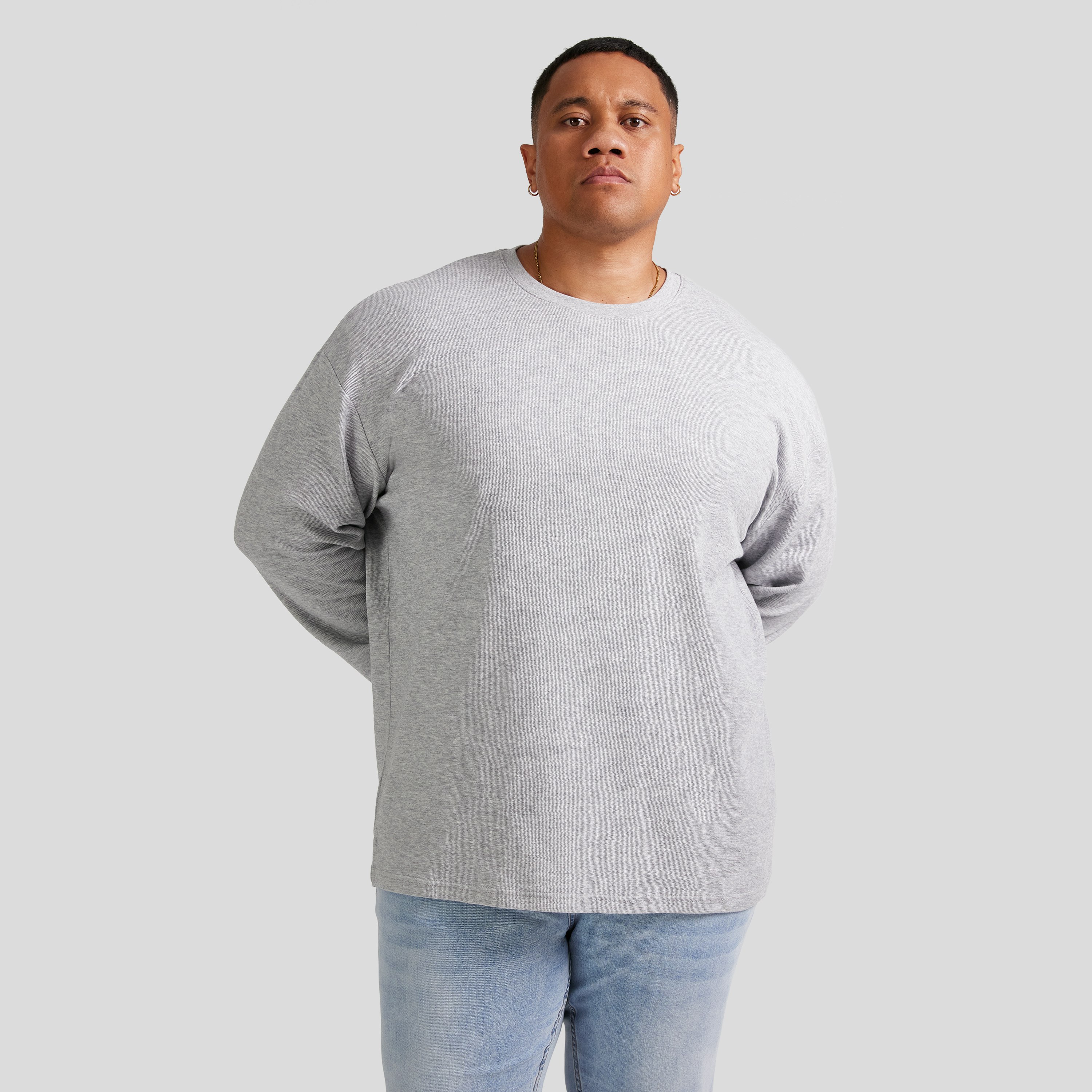 Grey Marle Waffle Long Sleeve Top | Men's Tops | Johnny Bigg AU