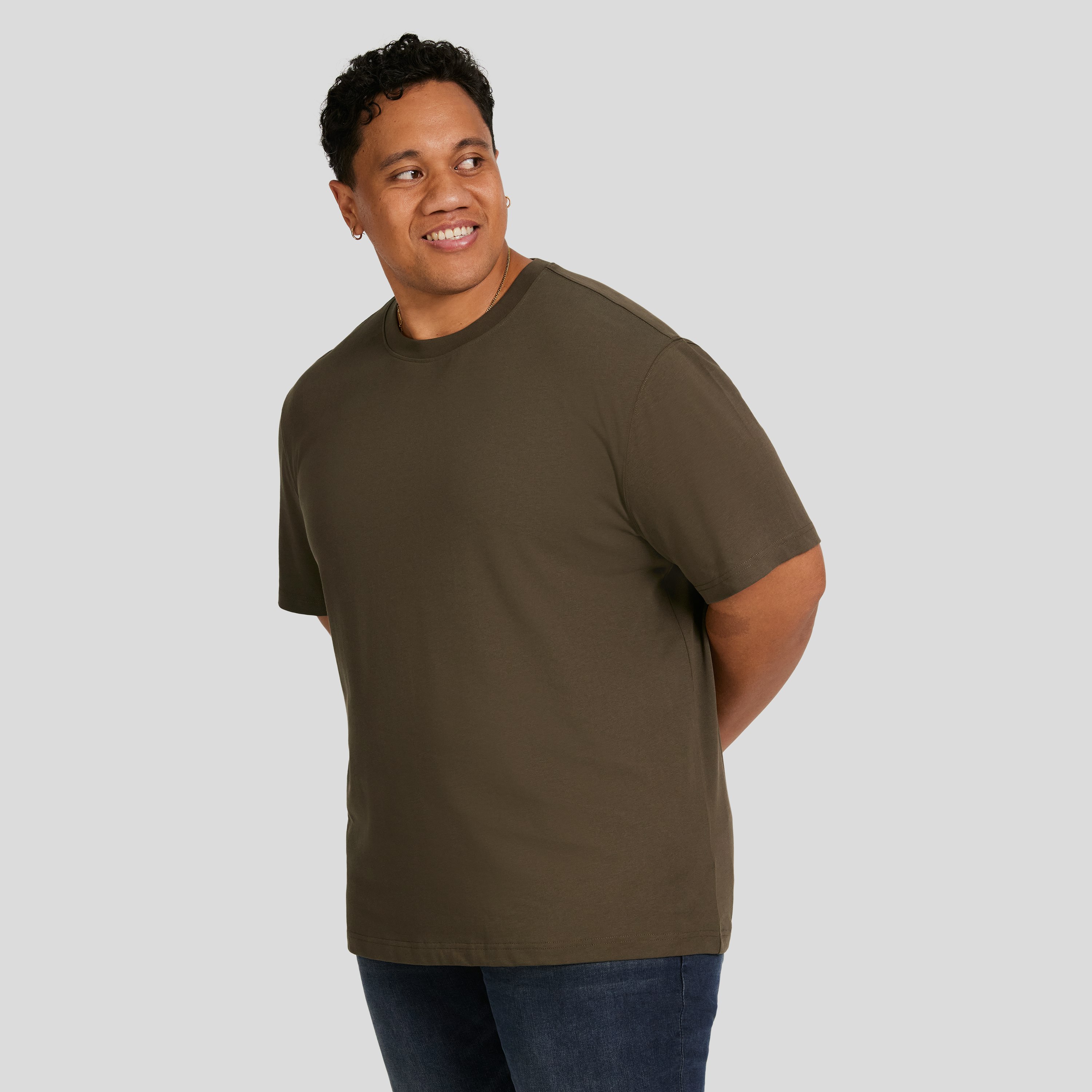 Olive Classic Heavy Weight Tee | Men's Tops | Johnny Bigg AU
